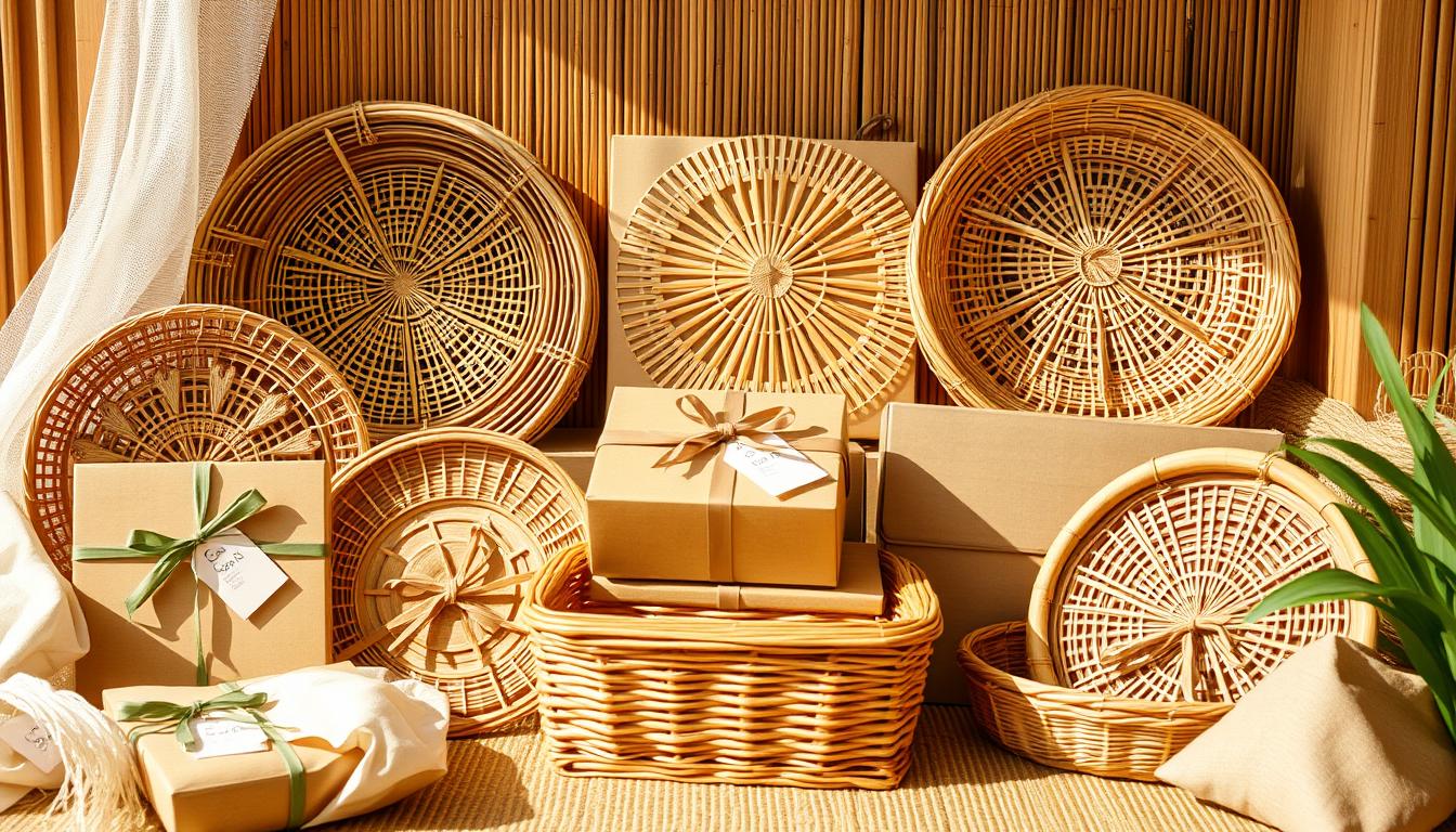 Beautiful Handmade Bamboo Baskets for Gift Packaging